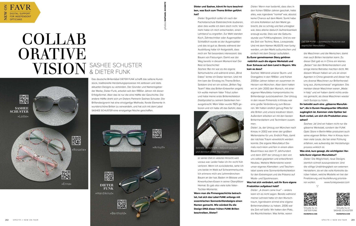 Collaborative Vision: Sashee Schuster & Dieter Funk – FUNK eyewear